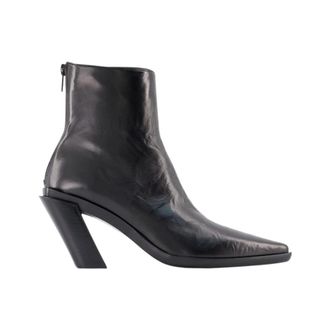 Ann Demeulemeester Schwarze Leder-Ankle Boots - Florentine - - Shoes - Damen - Schwarzk - 36 EU