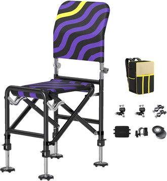 Generico Tragbarer Stuhl, h&ouml;henverstellbarer Klapphocker f&uuml;r den Au&szlig;enbereich, stabiler und ergonomischer Reisestuhl zum Wandern, Picknick und Entspannung im F