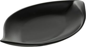 Ambition Servierteller schwarz matt 22 x 13 cm Salsa-Boot Platte Snackschale aus Porzellan ovaler Design 1 Einheit