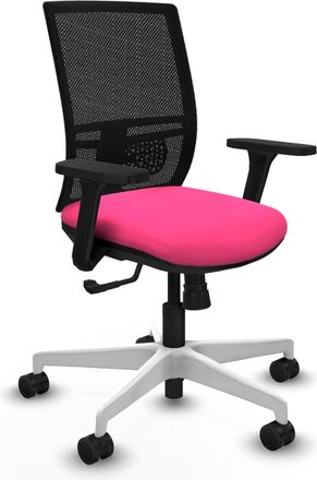 Piqueras y Crespo Schreibtisch mit Rollen, Rosa, Yunquera mit 3D-Armlehnen, h&ouml;henverstellbare Lendenwirbelst&uuml;tze, ausgestattet mit Sincro 4 Positionen und Schneideschau