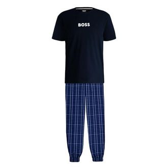 BOSS Boss Easy Long Set Tshirt 10269540 Ensemble Pyjama, Bleu Moyen 423, XL Hommes