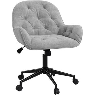 Vinsetto Vinsetto - B&uuml;rostuhl Drehstuhl B&uuml;rosessel h&ouml;henverstellbarer Chefsessel Stuhl Schreibtischstuhl Sessel B&uuml;ro samtartiges Polyester Hellgrau 60 x 61 x