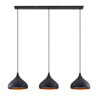 Lindby Pendelleuchte Elamira (Modern) in Schwarz aus Metall (3 flammig, E27) - Deckenlampe Esstischlampe H&auml;ngelampe H&auml;ngeleuchte Wohnzimmerleuchte