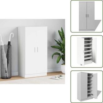 vidaXL The Living Store - Schuhschrank mit 7 F&auml;chern Wei&szlig; - Schuhschrank - Wei&szlig;er Schuhschrank - Schranksystem - Schuhregal - Garderobe