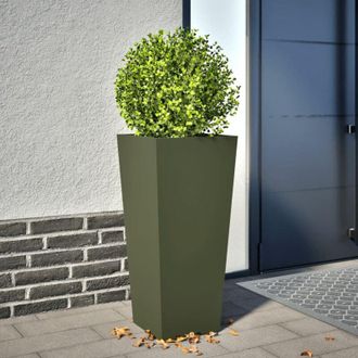 vidaXL Jardini&egrave;re vert olive 35x35x75 cm acier Vidaxl
