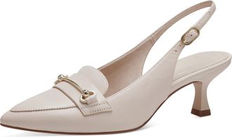 Tamaris Damen Sling Leder Stilettoabsatz; Ivory/beige; 36 EU