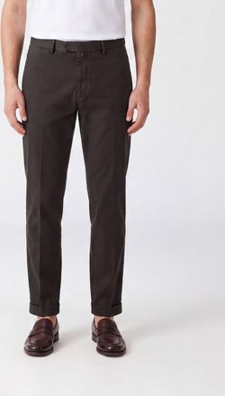 BRIGLIA 1949 Pantalon de tailleur slim fit en coton &agrave; pinces