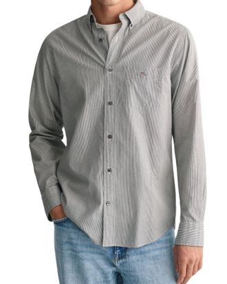 GANT Herren Reg Poplin Banker Bd Hemd, Schwarz,4XL