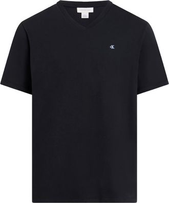 Calvin Klein Herren T-Shirt Kurzarm Smooth Solid Tee mit V-Ausschnitt, Schwarz (Black), XXL