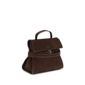 Moschino Womens Tie Me Top Handle Bag Brown Calf Leather Bos