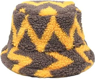 Generic Chapeau de p&ecirc;cheur en laine dagneau dhiver tendance pour homme et femme, jaune, Taille unique