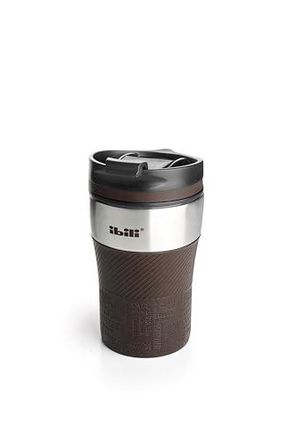Ibili Doppelwandiger Sport-Kaffeebecher, 260 ml, Edelstahl, luftdicht, Braun