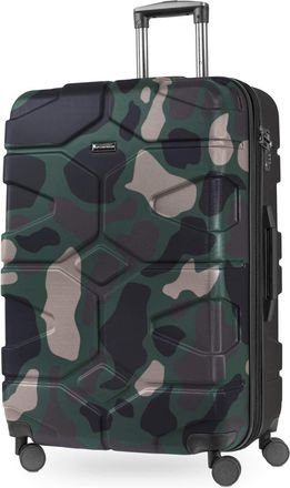 HAUPTSTADTKOFFER X-Kölln - Hartschalenkoffer Trolley Rollkoffer Reisekoffer, TSA, Doppelrollen, 76 cm, 107-120 Liter, Camouflage