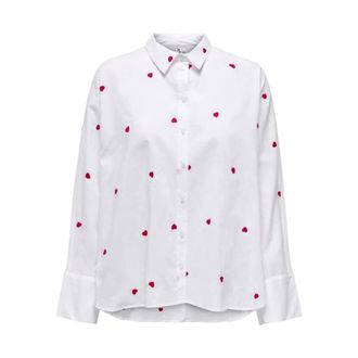 Only Herzdruckhemd mit langen &Auml;rmeln - - Blouses & Shirts - Damen - Wei&szlig; - M