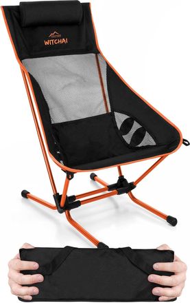 Normani Strandstuhl klappbar Ultraleichter Campingstuhl faltbar Beachchair bis 150 kg - EXTREM kleines, leichtes Packmaß Farbe Orange