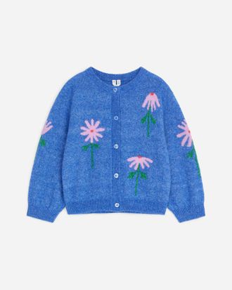 Arket Strickjacke Aus Wolle Und Alpakawolle -Blau