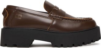 Tommy Hilfiger Slipper Tommy Hilfiger Archive 01 Leather Loafer EN0EN03022 Braun