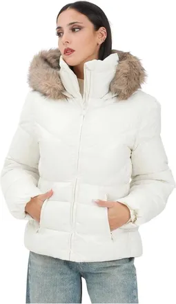 Jacqueline de Yong Jacqueline de Yong, Femme, Vestes, Blanc, Taille: 36 FR Doudoune Blanche Hiver Géométrique