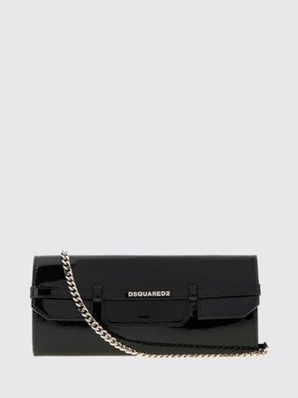 Dsquared2 Clutch aus Lackleder mit abnehmbarem Metallnetz-Schulterriemen