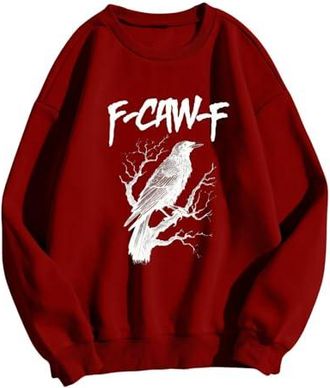 Generic Sweatshirts pour femmes UK sweatshirts pour femmes &agrave; imprim&eacute; graphique haut surdimensionn&eacute; col rond manches longues automne hiver d&eacute;contract&eacute; conforta