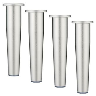 Generic Runde Aluminium-Schrankf&uuml;&szlig;e (8/10 cm) M&ouml;belf&uuml;&szlig;e Inkl Schrauben - Einfache Montage Kommodenf&uuml;&szlig;e Tischbeine F&uuml;r Bett Sofa, Schreibtisch, Schuhschrank(Si