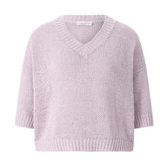 Roberto Collina Femme, Pulls, Violet, Taille: 38 FR V-neck Tricots