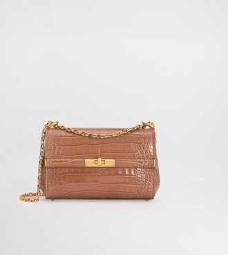 Dolce & Gabbana Marlene City Mini Shoulder Bag In Polished Alligator - Frau Collection Turtle Dove Onesize