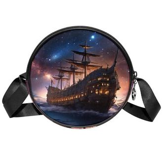 Generic Petit sac &agrave; bandouli&egrave;re circulaire pour femme, petit sac &agrave; bandouli&egrave;re avec fermeture &eacute;clair et bretelles r&eacute;glables style d&eacute;contract&eacute; pour femmes et f