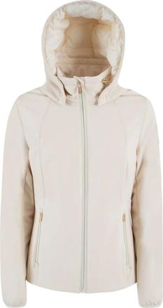 Yes-Zee YES Zee, Femme, Vestes, Blanc, Taille: 36 FR Veste Rembourr&eacute;e en Nylon Blanc avec Capuche