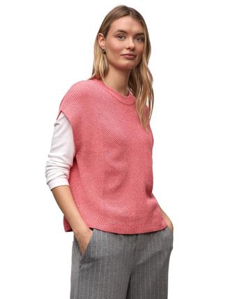 Street One &Auml;rmelloser Chenille Pullover Striking Coral 42