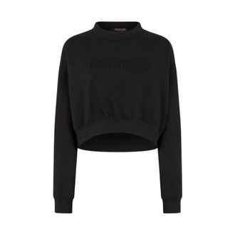 Roberto Cavalli SweaT-shirt court avec logo - Femme - Sweatshirts et sweats &agrave; capuche - Noir - Taille: 40 FR