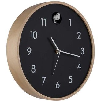 Globo Lighting Globo Lighting - Horloge murale coucou horloge en bois analogique noir naturel d 31,5 cm
