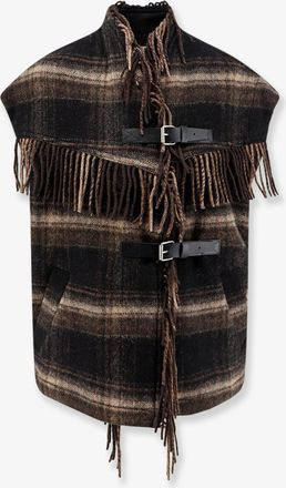 Isabel Marant Ginesa sleeveless jacket with fringes - MARANT ETOILE - gender_Woman