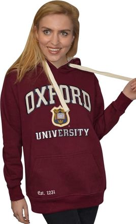 Oxford University OU129 Lizenziertes Unisex-Kapuzen-Sweatshirt, kastanienbraun, offizieller Kapuzenpullover, Premium-Baumwoll-Mischgewebe, Fleecepullover (M)