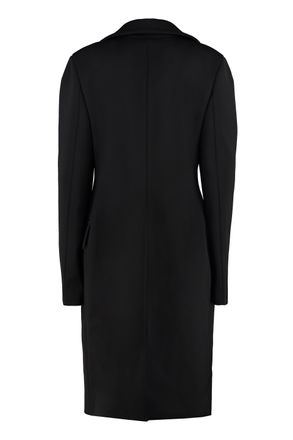Bottega Veneta Womens Double-Breasted Wool Coat Black Double Breasted & Peacoats