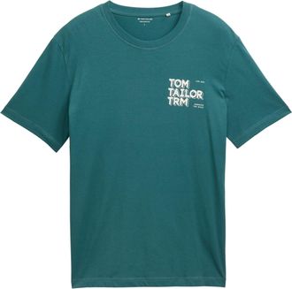 Tom Tailor Herren 1047795 T-Shirt mit Print, 14171-Jasper Green, L