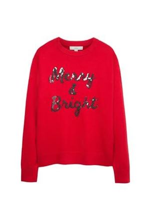 Marks and Spencer Pull &agrave; col Rond en Maille l&eacute;g&egrave;re avec Texte orn&eacute; de Sequins Femmes L