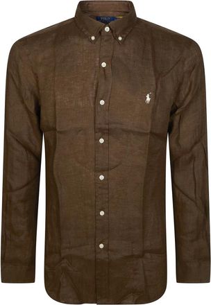 Polo Ralph Lauren Homme, Chemises, Brun, Taille: 2XL Camicia Lino