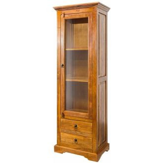 Massivmoebel24 Vitrine Akazie 65x44x191 honig lackiert OXFORD 0432