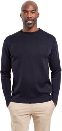 Armor Lux Pull Marin uni col Rond &agrave; Boutons DRENEC