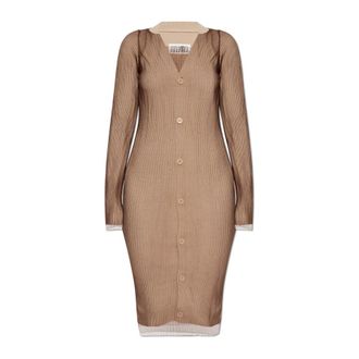 Maison Margiela Kleid mit dekorativem T&uuml;ll - - Dresses - Damen - Beige - XS
