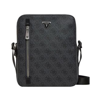 Guess Homme, Sacs, Noir, Taille: ONE Size Sac Messager en Cuir Noir