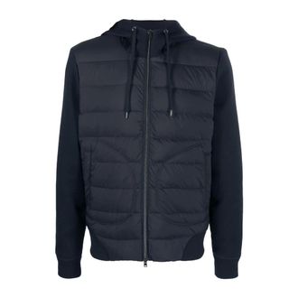 Herno Homme, Vestes, Bleu, Taille: M Veste &agrave; capuche matelass&eacute;e en tricot et nylon