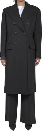Dolce & Gabbana Zweireihiger Mantel - - Coats - Damen - Schwarzk - S
