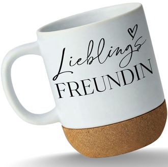 Shirtracer Tasse Untersetzer Kork - Lieblingsfreundin | BFF Geschenk Beste Freundin | Weihnachtsgeschenkidee Freundschaft Geschenk Geburtstag - 330 ml - Wei&szlig; Mat