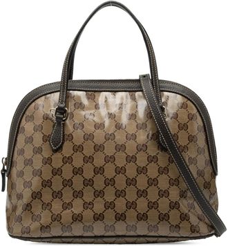 Gucci Hobo Bags - Medium GG Crystal Dome Satchel - Gr. unisize - in Braun - f&uuml;r Damen