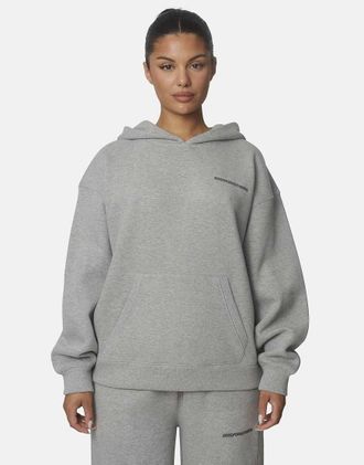 Good For Nothing Oversize-Kapuzenpullover aus Baumwollmix-Fleece in Grau