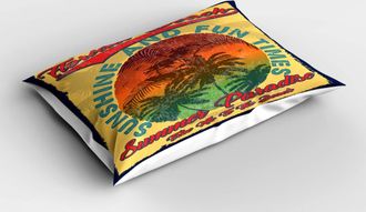 Abakuhaus Florida Kissenbezug, Paradies Stadt Reisen, Dekorativer Standard King Size Gedruckter Kissenbezug, 80 x 40 cm, Mehrfarbig