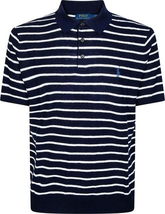 Polo Ralph Lauren Homme, Tops, Bleu, Taille: XL Maglia Polo Righe