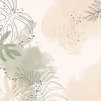 Wallario Sticker/Aufkleber f&uuml;r K&uuml;hlschrank/Geschirrsp&uuml;ler/K&uuml;chenschr&auml;nke, Selbstklebende Folie - 60 x 60 cm, Motiv: Botanisches Aquarell